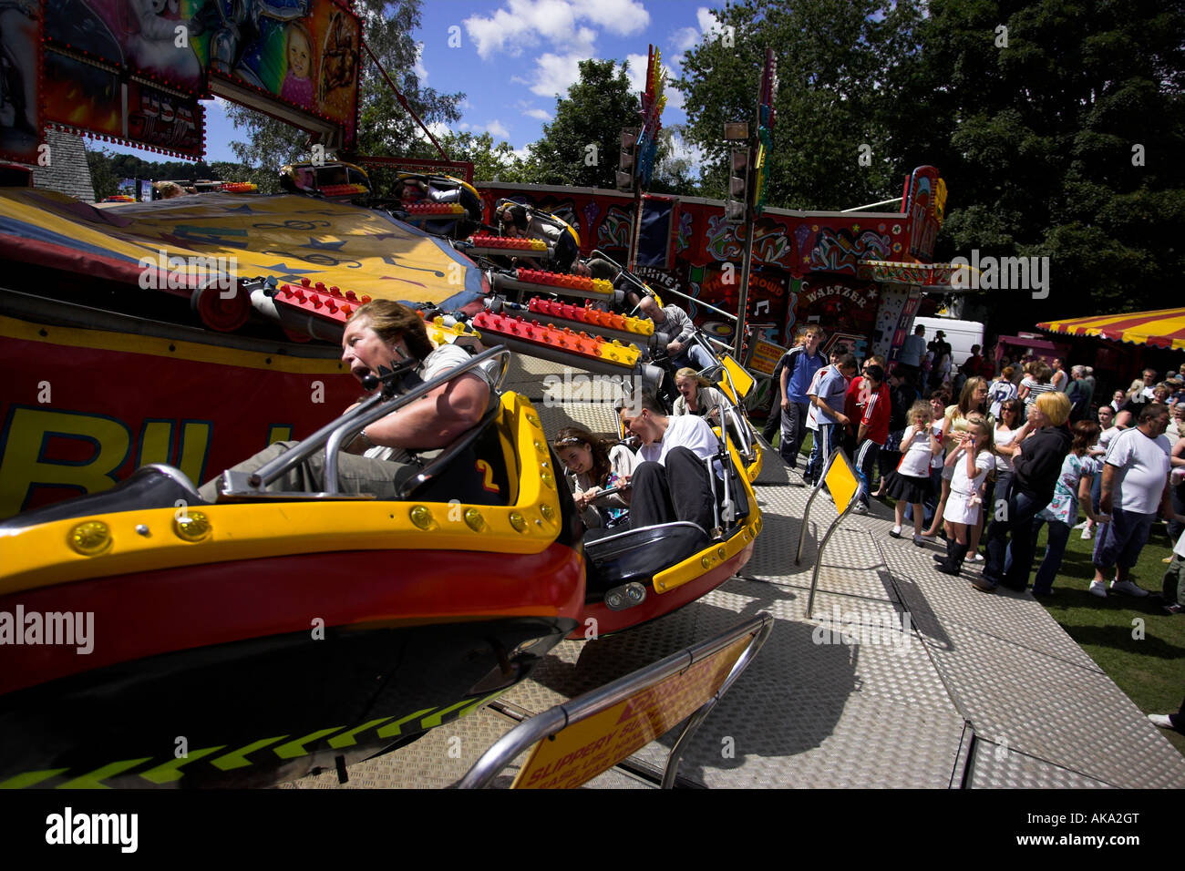 Funfair rides at the annual fair held on the Glebe - Bowness Bay on ...