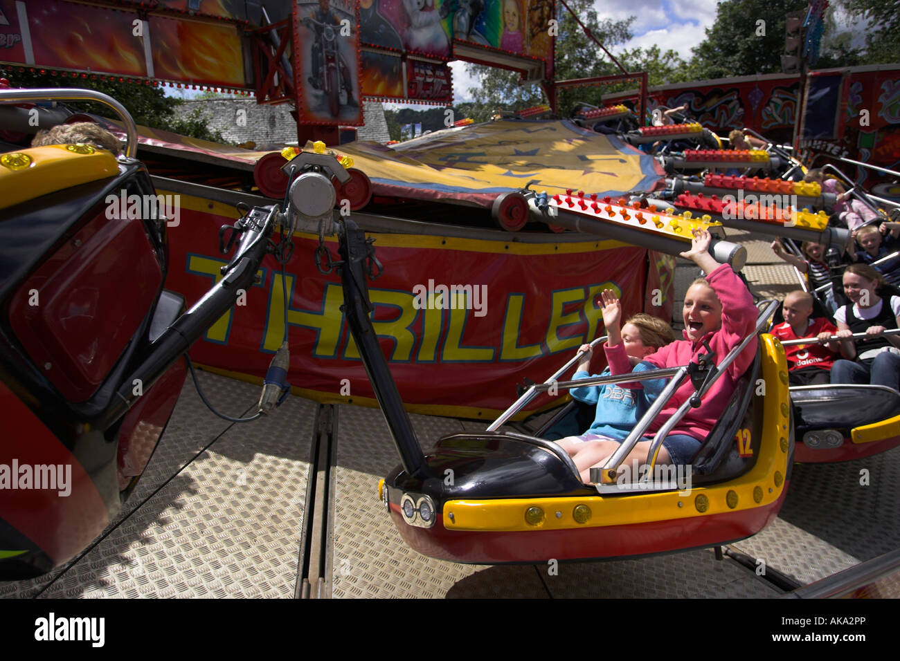 Funfair rides at the annual fair held on the Glebe - Bowness Bay on ...