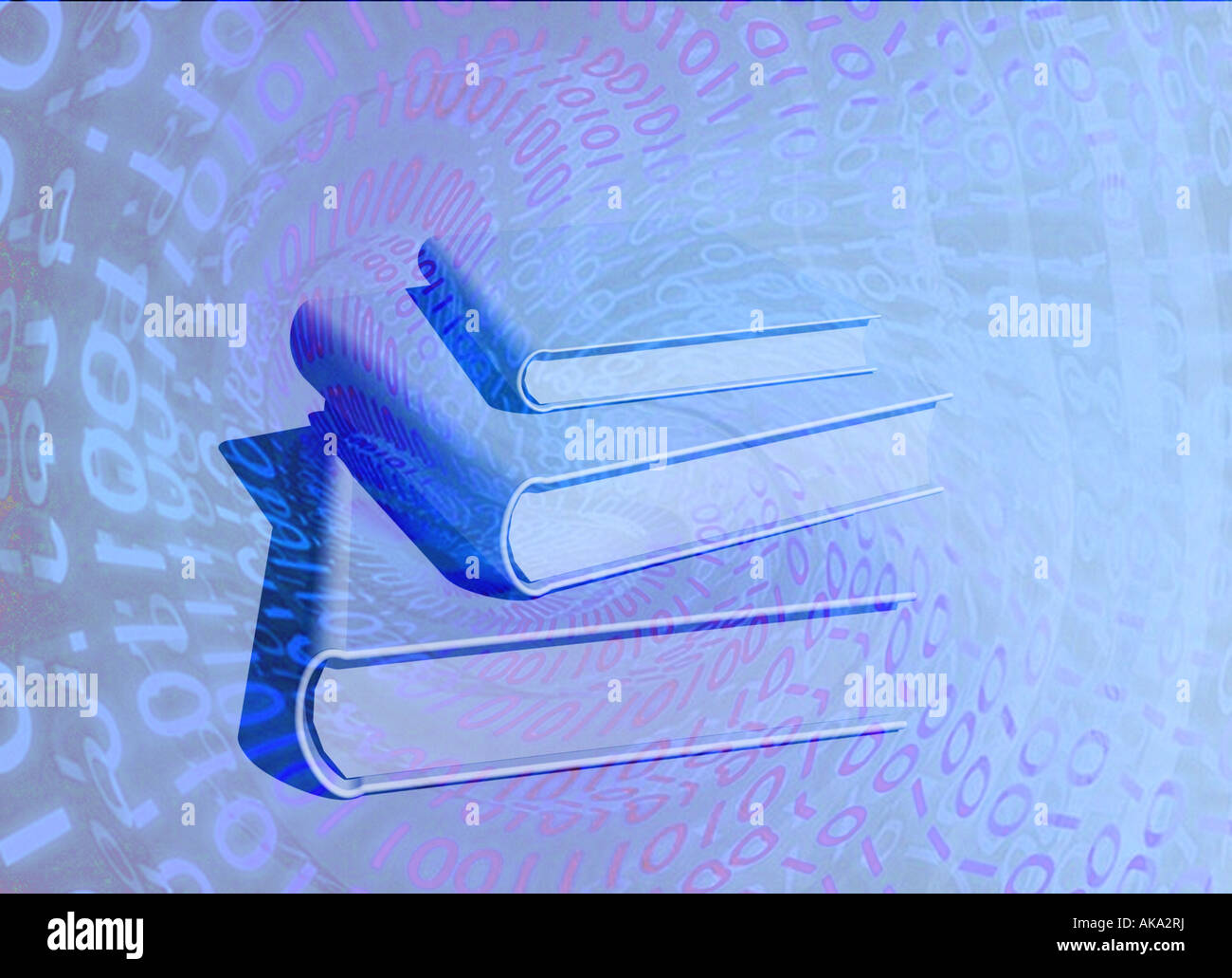 DigItal Books Binary Code Blue Stock Photo - Alamy