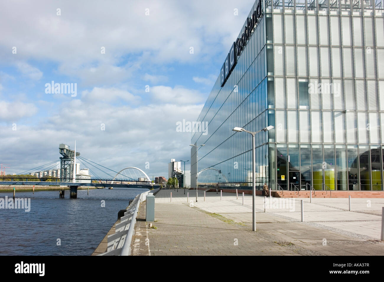 Glasgow Scotland Europe new BBC building Pacific Quay clydeside Bells ...
