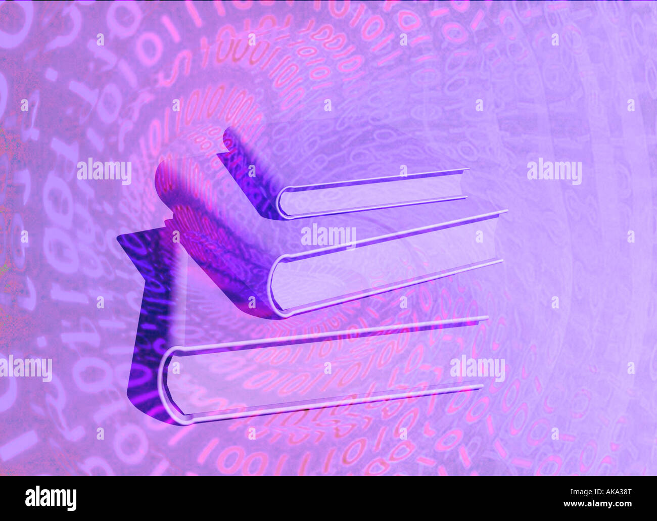 DigItal Books Binary Code Purple Prose Stock Photo - Alamy