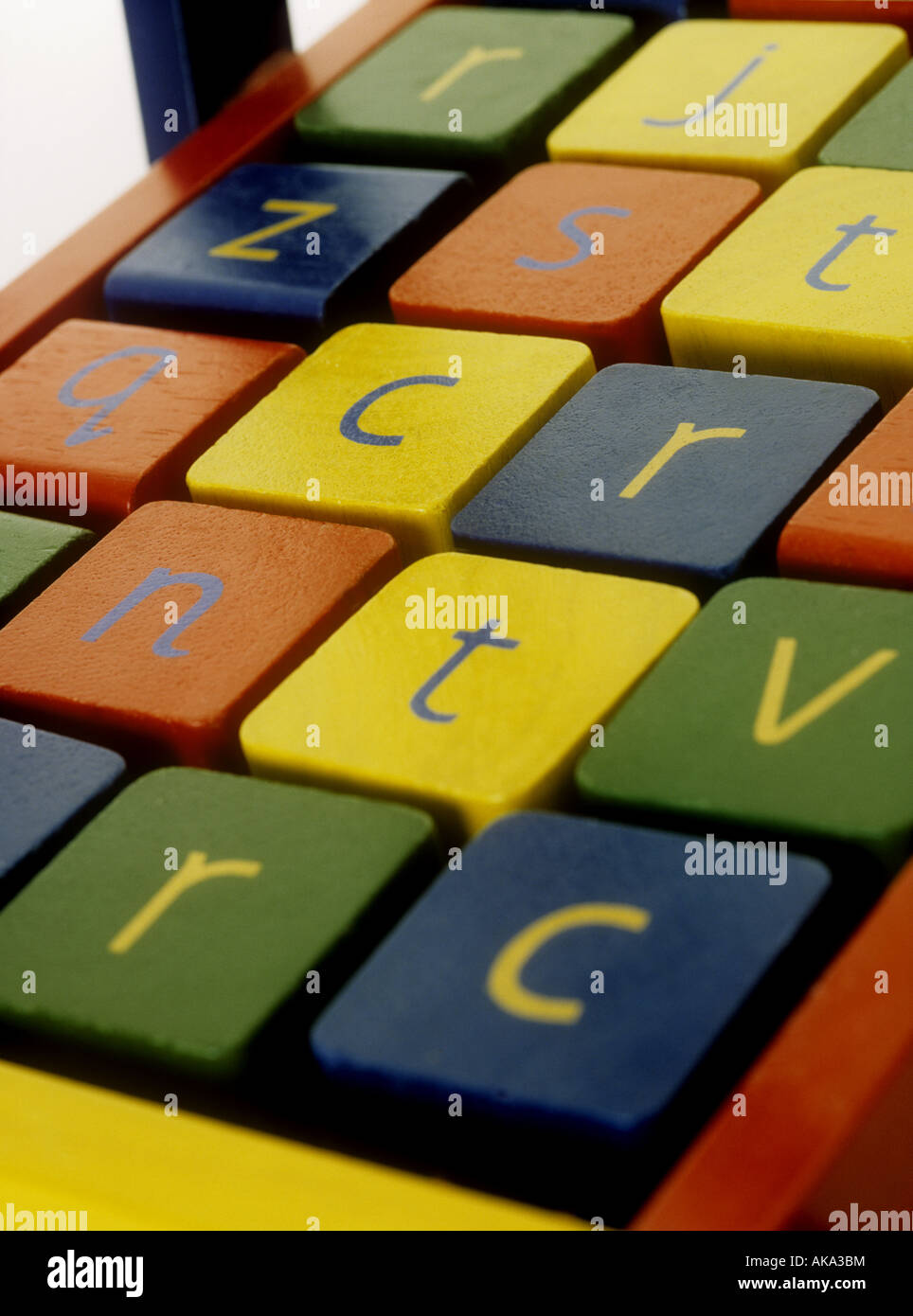 Close-up of child's alphabet bricks in toy cart Stock Photo - Alamy