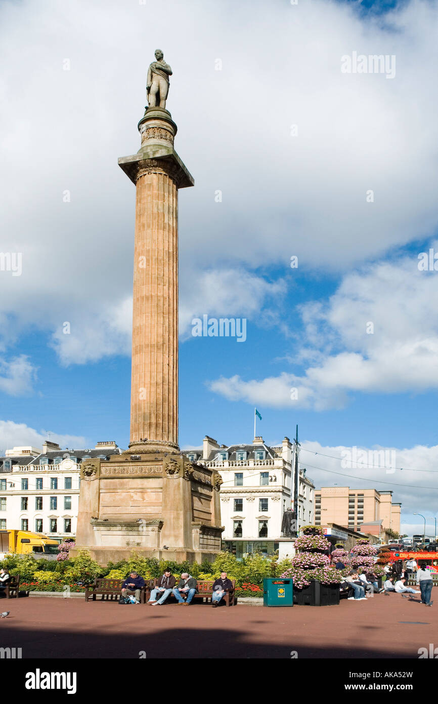 Glasgow Scotland Europe Sir Walter Scott statue on top of tall column ...