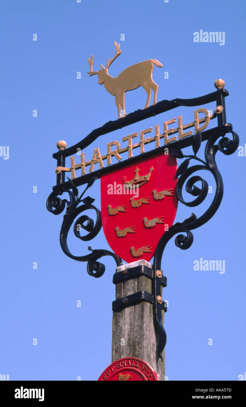 Village Sign Hartfield East Sussex England Stock Photo - Alamy