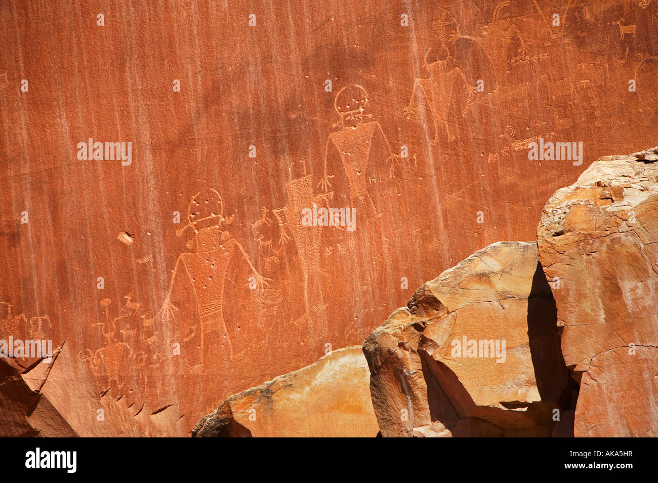 Petroglyphs Capitol Reef National Park Southern Utah USA Stock Photo ...