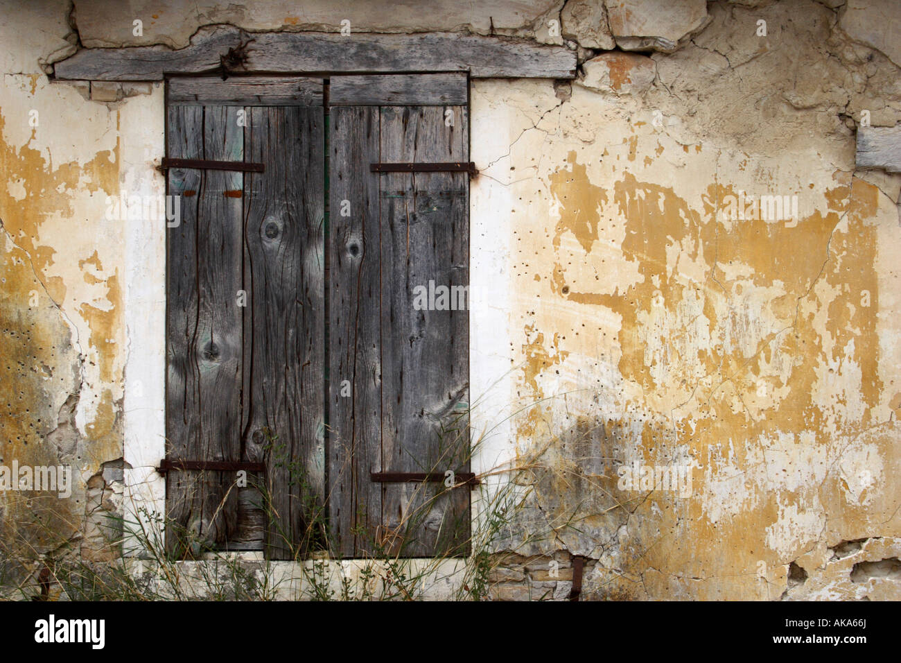 Old rustic window shutters Stock Photo - Alamy