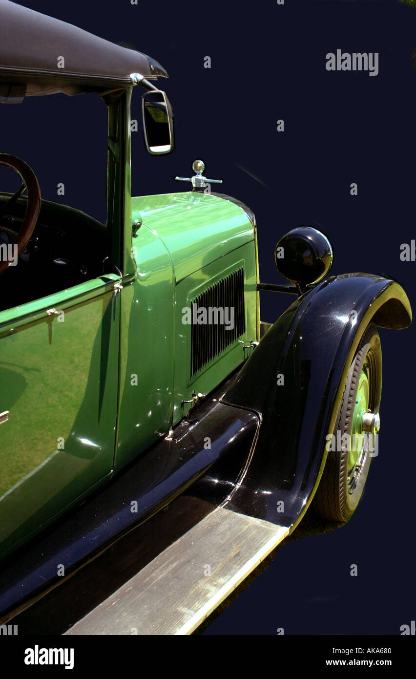 green vintage car from the side Stock Photo - Alamy