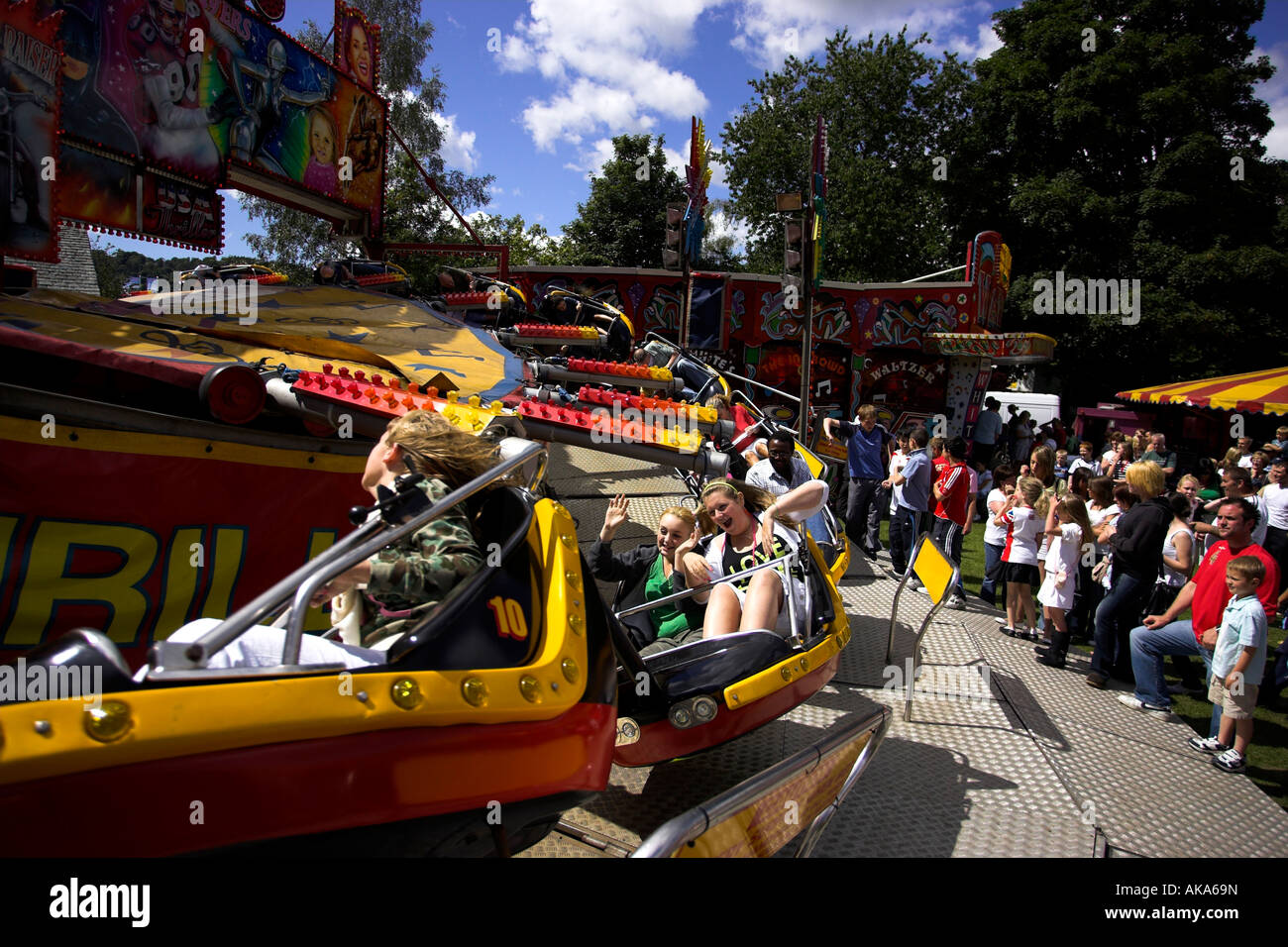 Funfair rides at the annual fair held on the Glebe - Bowness Bay on ...