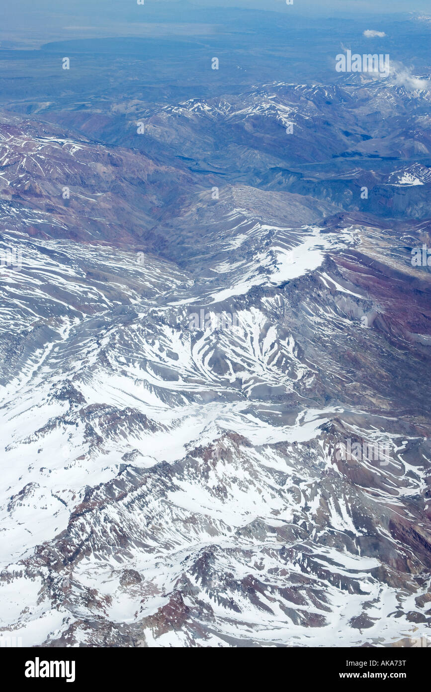The Andes, snow-covered mountain range, aerial view Stock Photo - Alamy