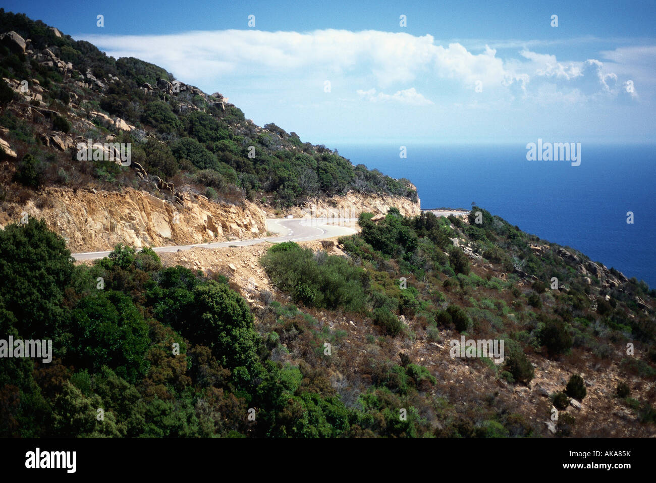 France, Corsica, mountainside road Stock Photo - Alamy