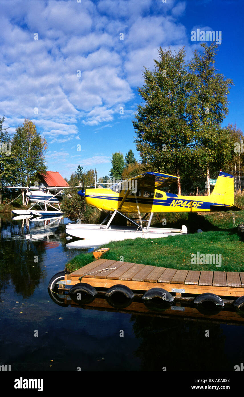 Floatplanes. Lake Hood air harbor. Anchorage. Alaska. USA Stock Photo ...