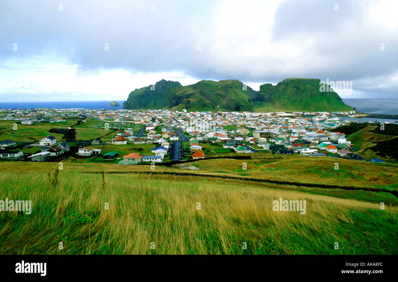 Heimaey city. Heimaey Island. Westmannaeyjar. Westman Islands. Iceland ...