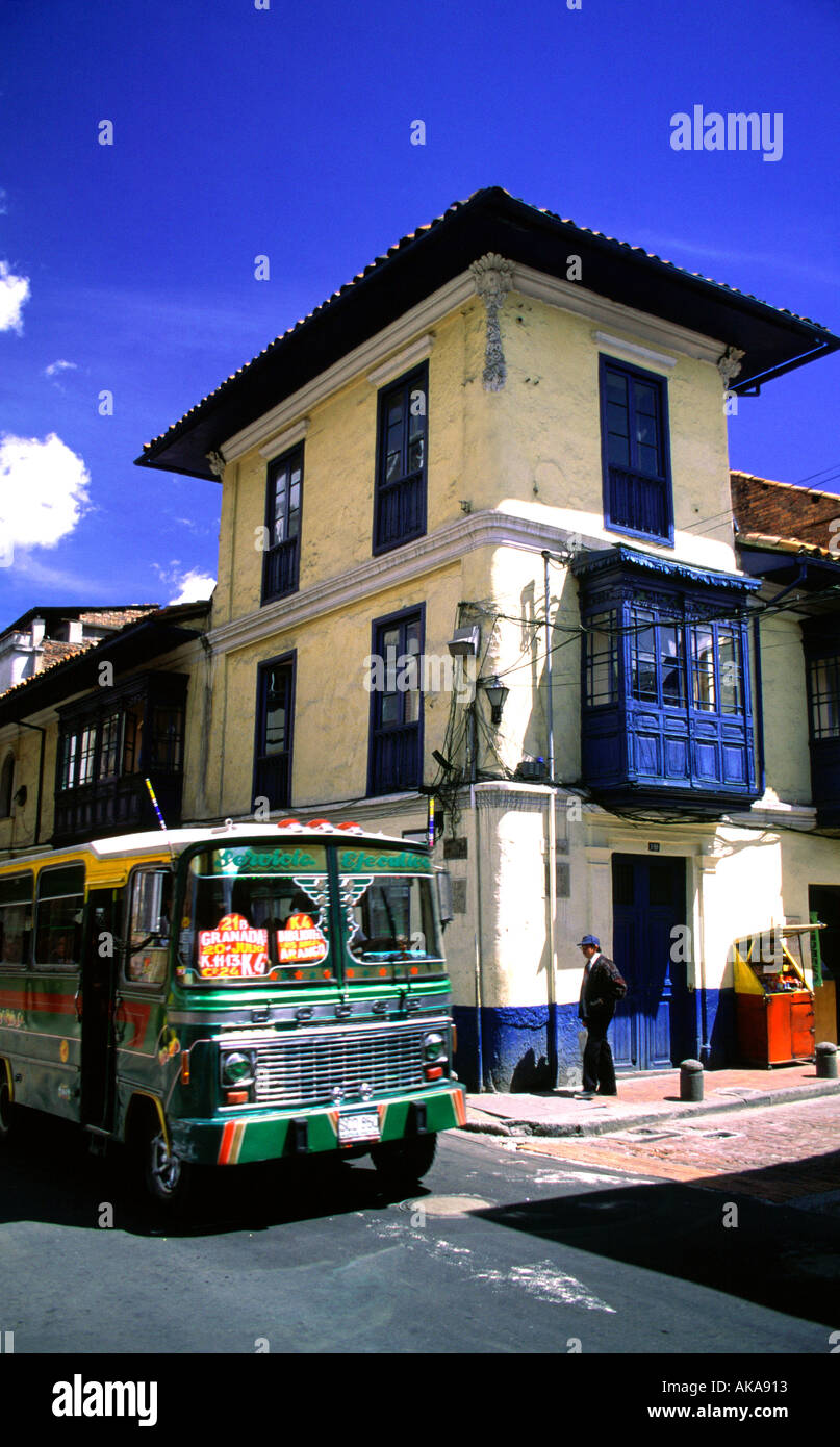 La Candelaria old colonial district Santa Fe de Bogota Colombia Stock ...