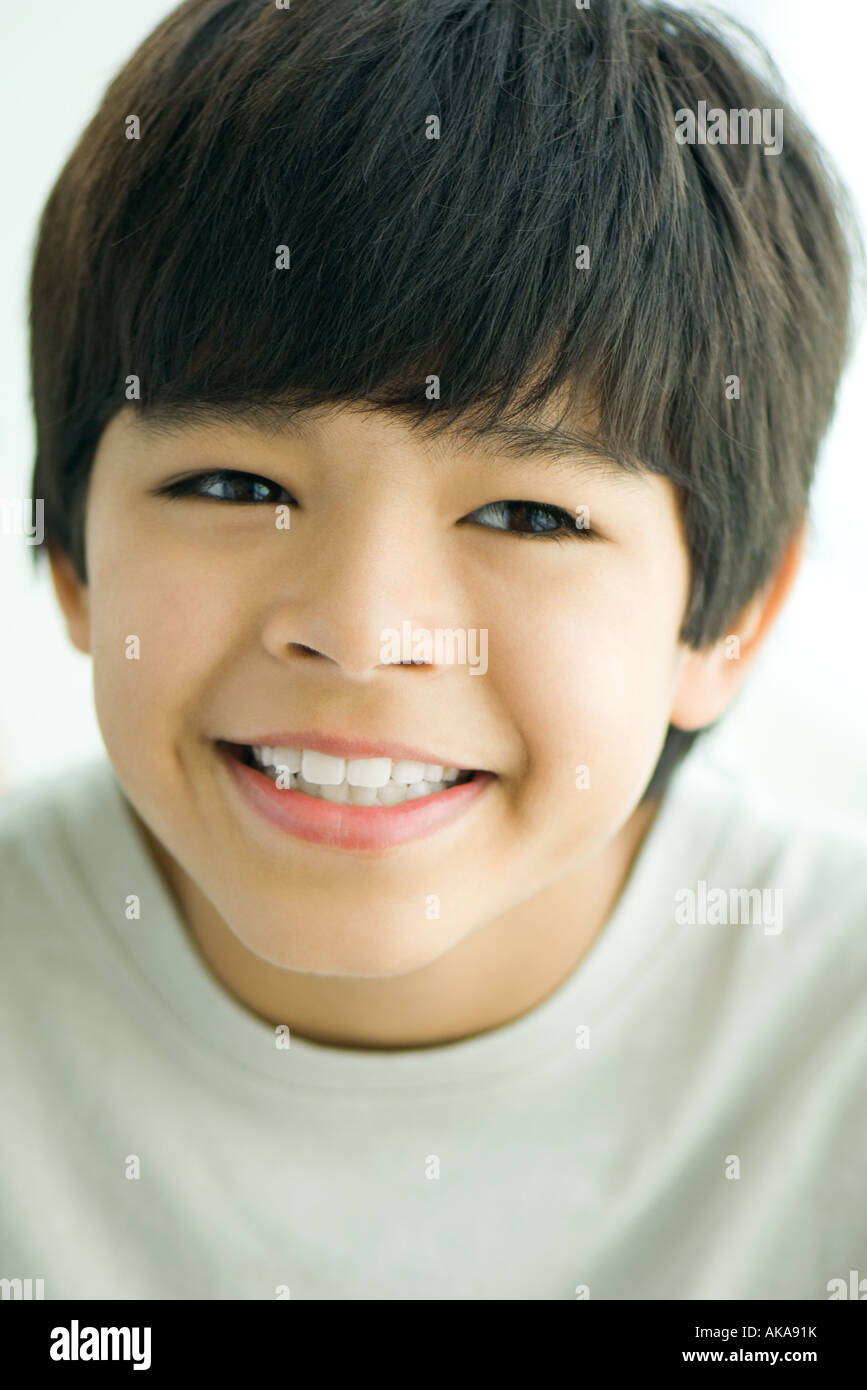Boy smiling, looking away, portrait Stock Photo - Alamy