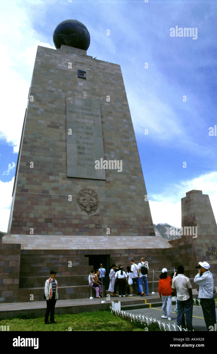 Center of the World monument.Near Quito.Ecuador Stock Photo - Alamy