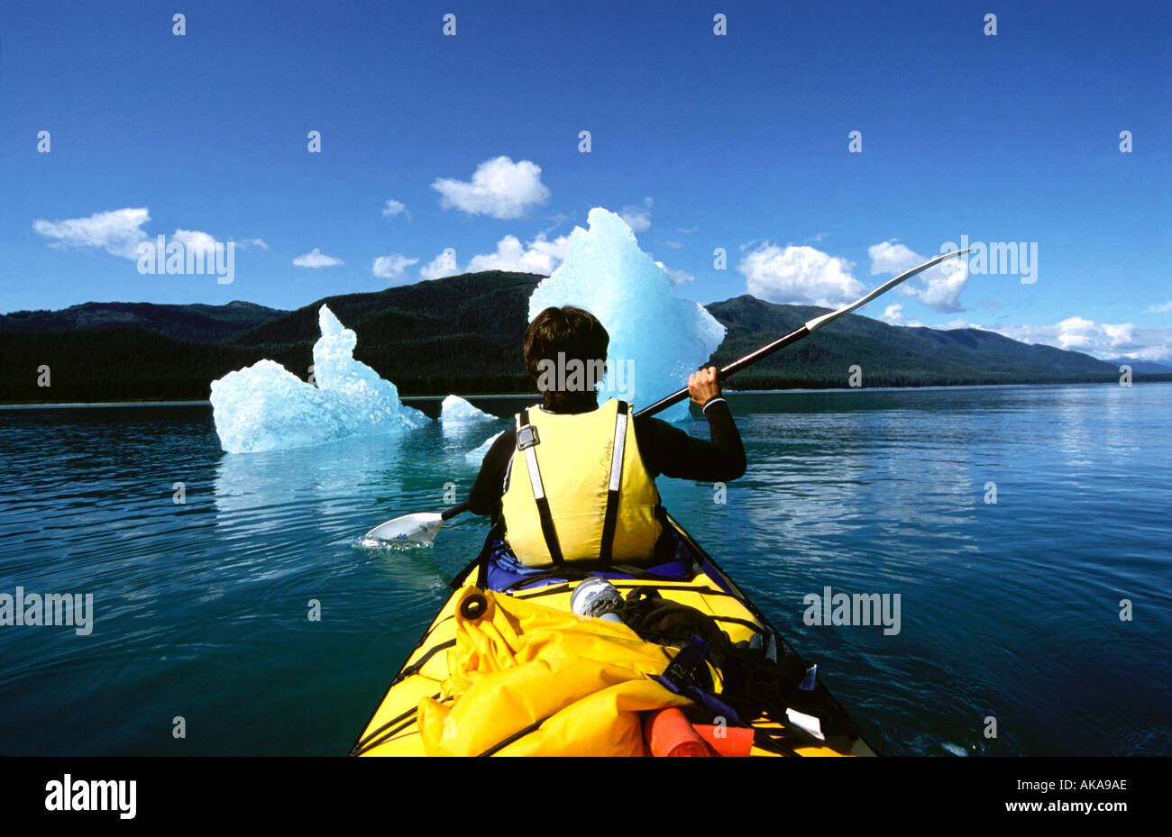 Kayaking in Tracy Arm.Alaska.Near Juneau.USA Stock Photo - Alamy