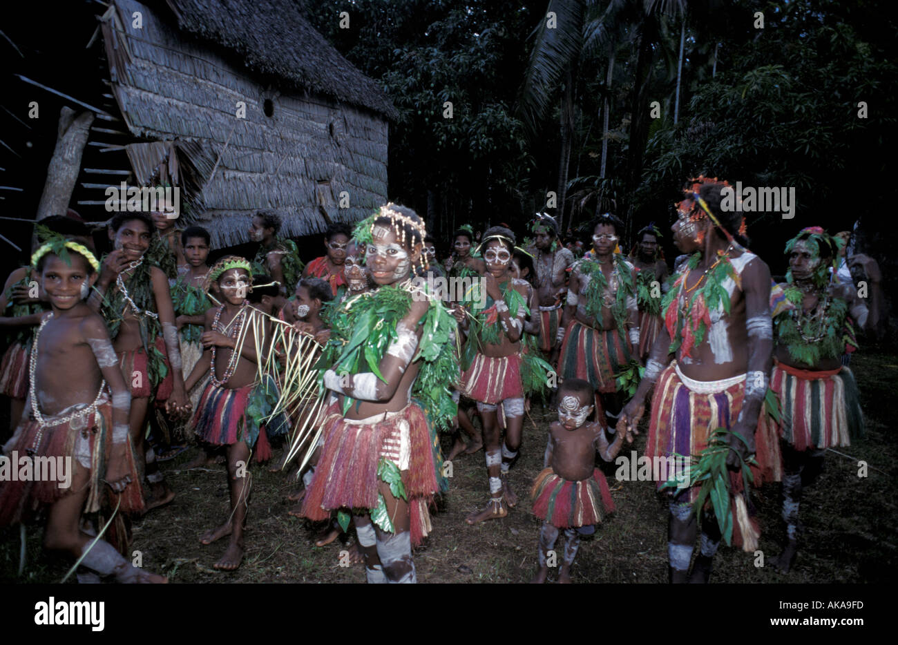 Children in sign sign ceremony Sepik River Papua New Guinea Stock Photo ...