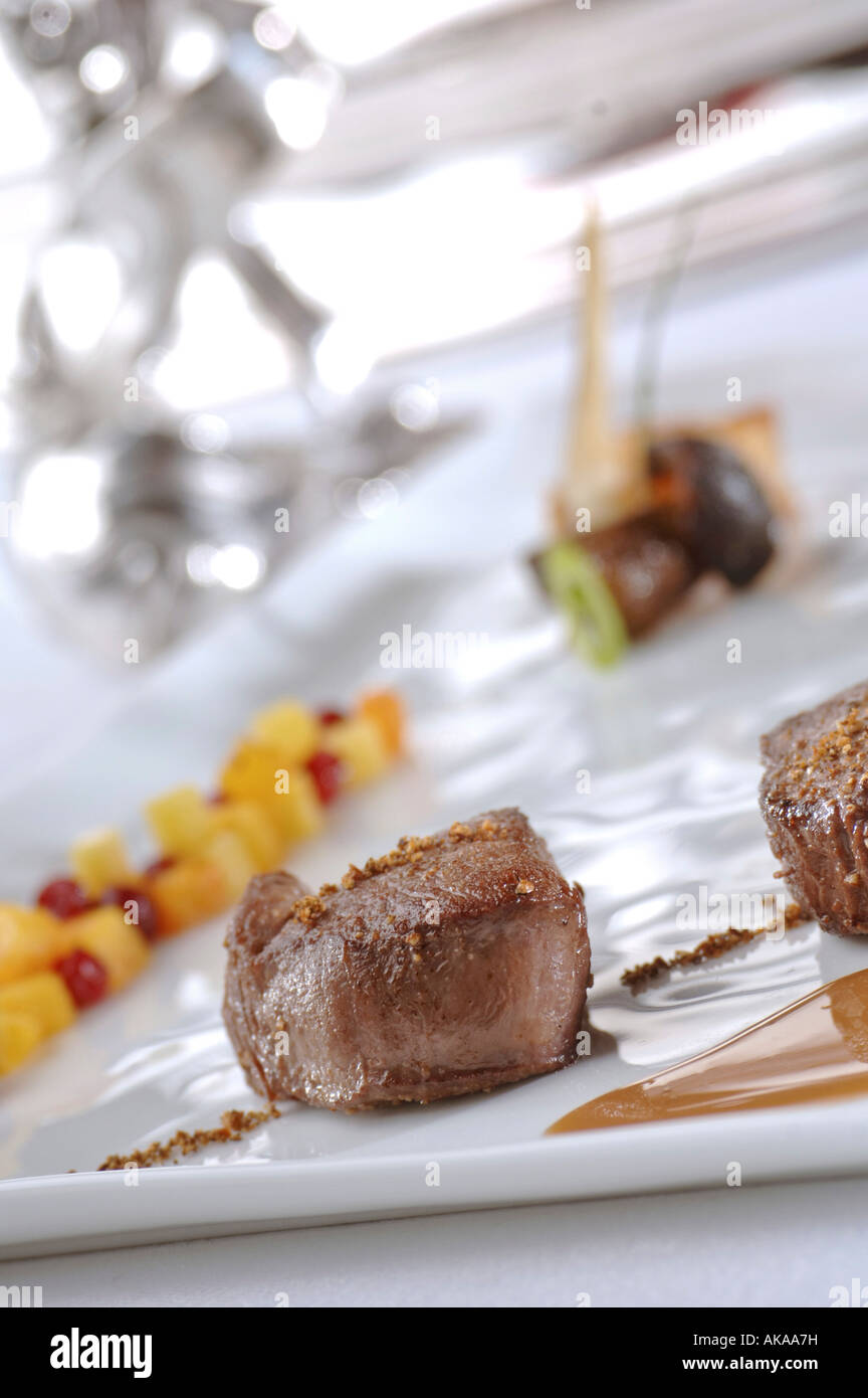 Cooked fillet steaks on a plate Stock Photo - Alamy