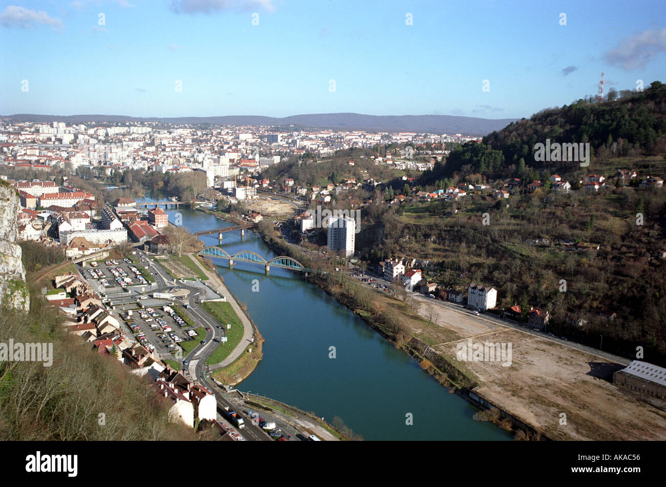 View over Besancon in the French Comte region of France Stock Photo - Alamy