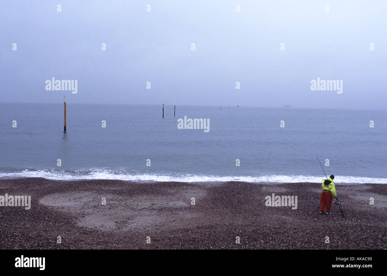 Grey Day at the Beach Stock Photo - Alamy