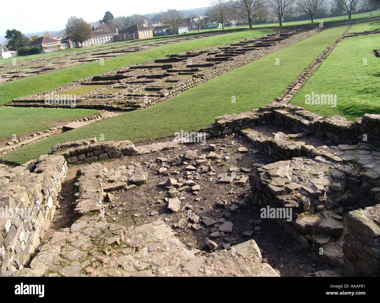 Roman Barracks at Caerleon South Wales GB UK 2004 Stock Photo - Alamy