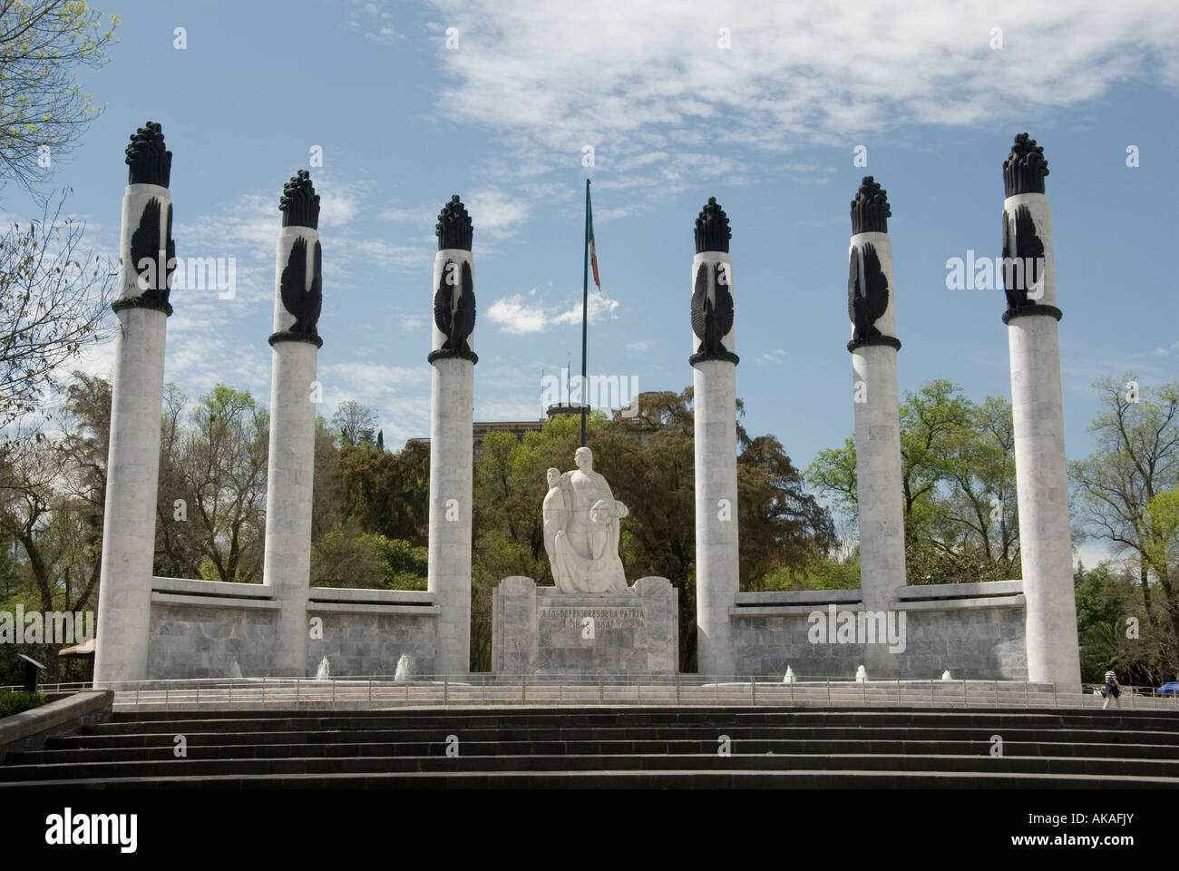 Six White Pillars of Chapultepec Park Monument to Child War Heros of ...
