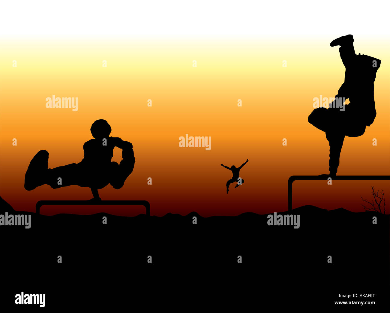 Pushing pose silhouette hi-res stock photography and images - Alamy