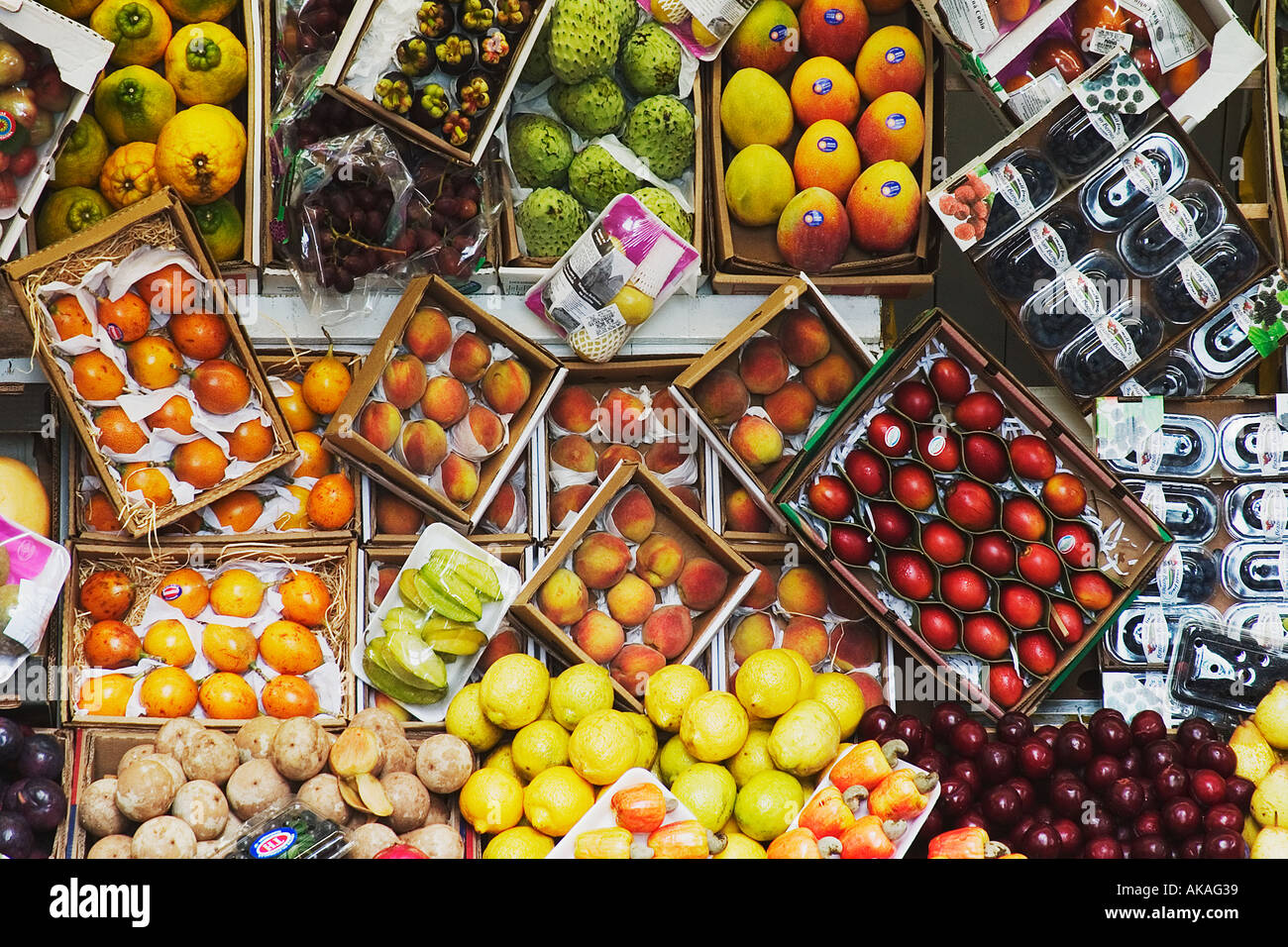 Fruits and vegetables for sale at a street market in Rio de Janeiro ...