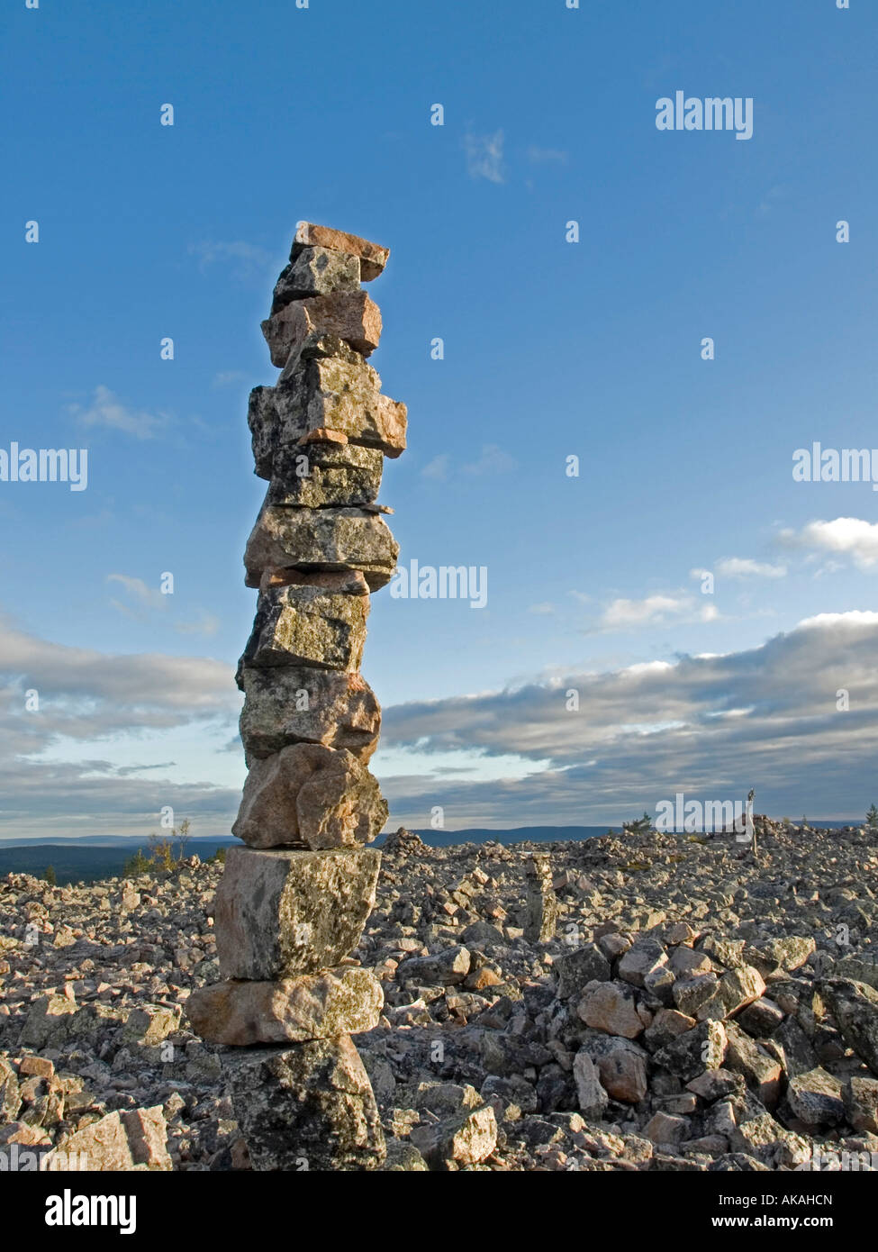 Pile of stones on a mountain top hi-res stock photography and images ...