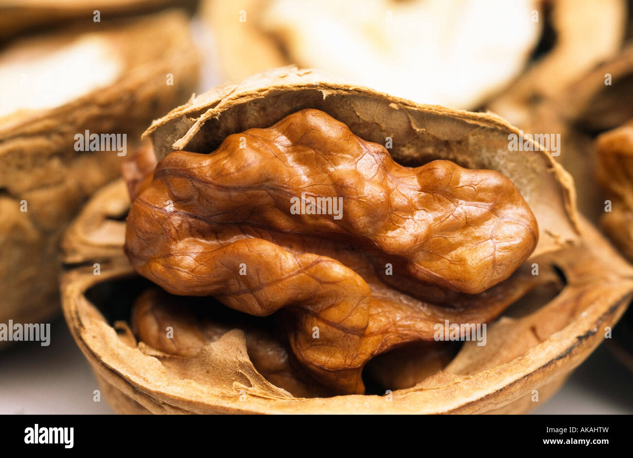 The inside of a walnut Stock Photo - Alamy