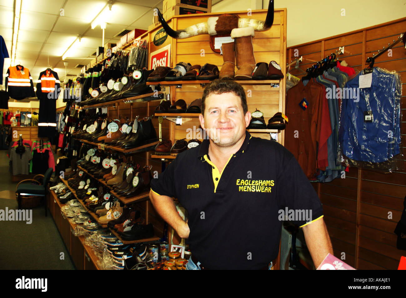 manager of clothing store Emerald Queensland Australia Stock Photo - Alamy