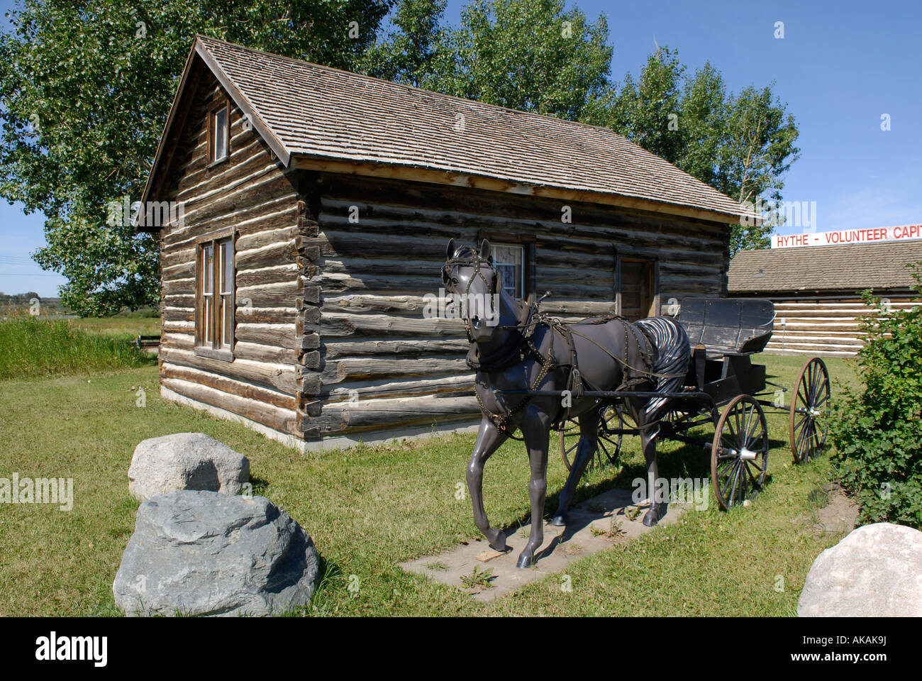 Antique Horse and Buggy at Historical Museum in Town of Hythe Alberta ...