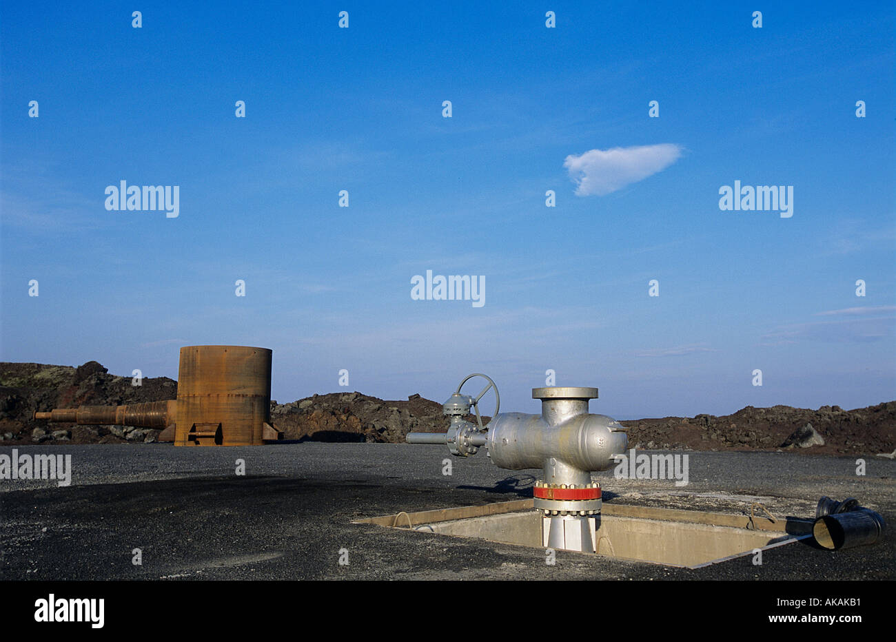 Geothermal drilling hole outside Reykjavik Stock Photo - Alamy