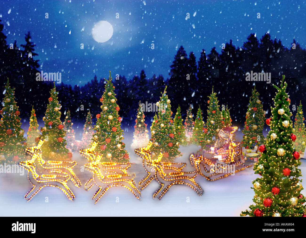 Santa sleigh hi-res stock photography and images - Alamy