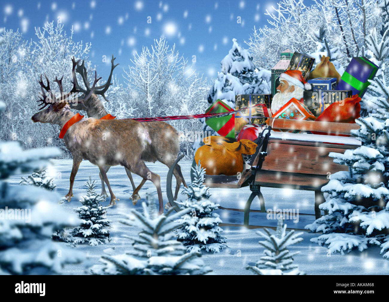 Santa sleigh hi-res stock photography and images - Alamy