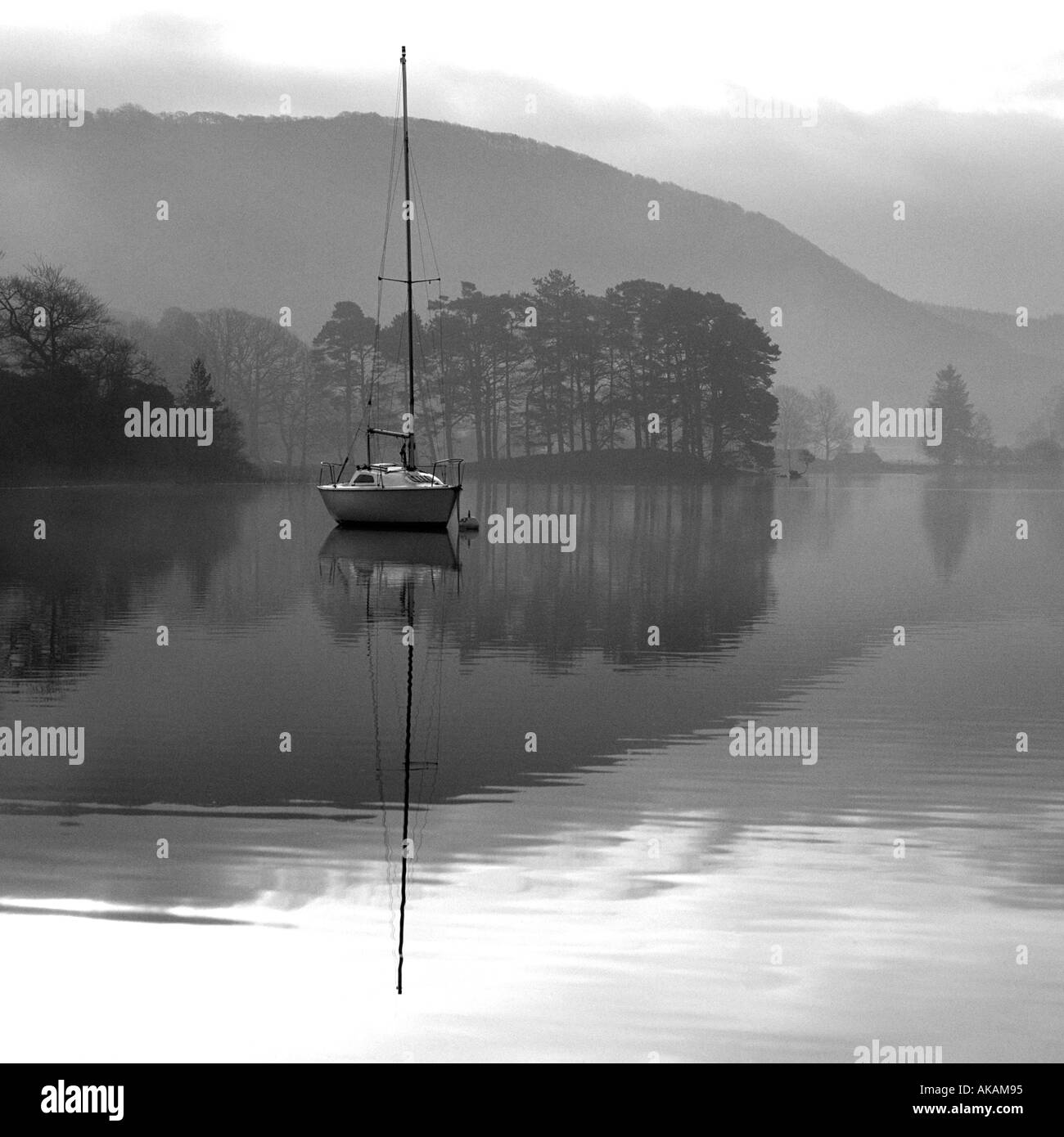 Coniston water lake district national park Black and White Stock Photos ...