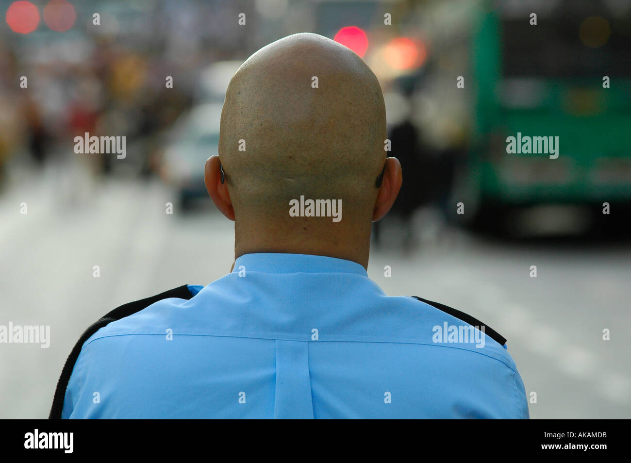 Rear view of Israeli policeman Stock Photo - Alamy