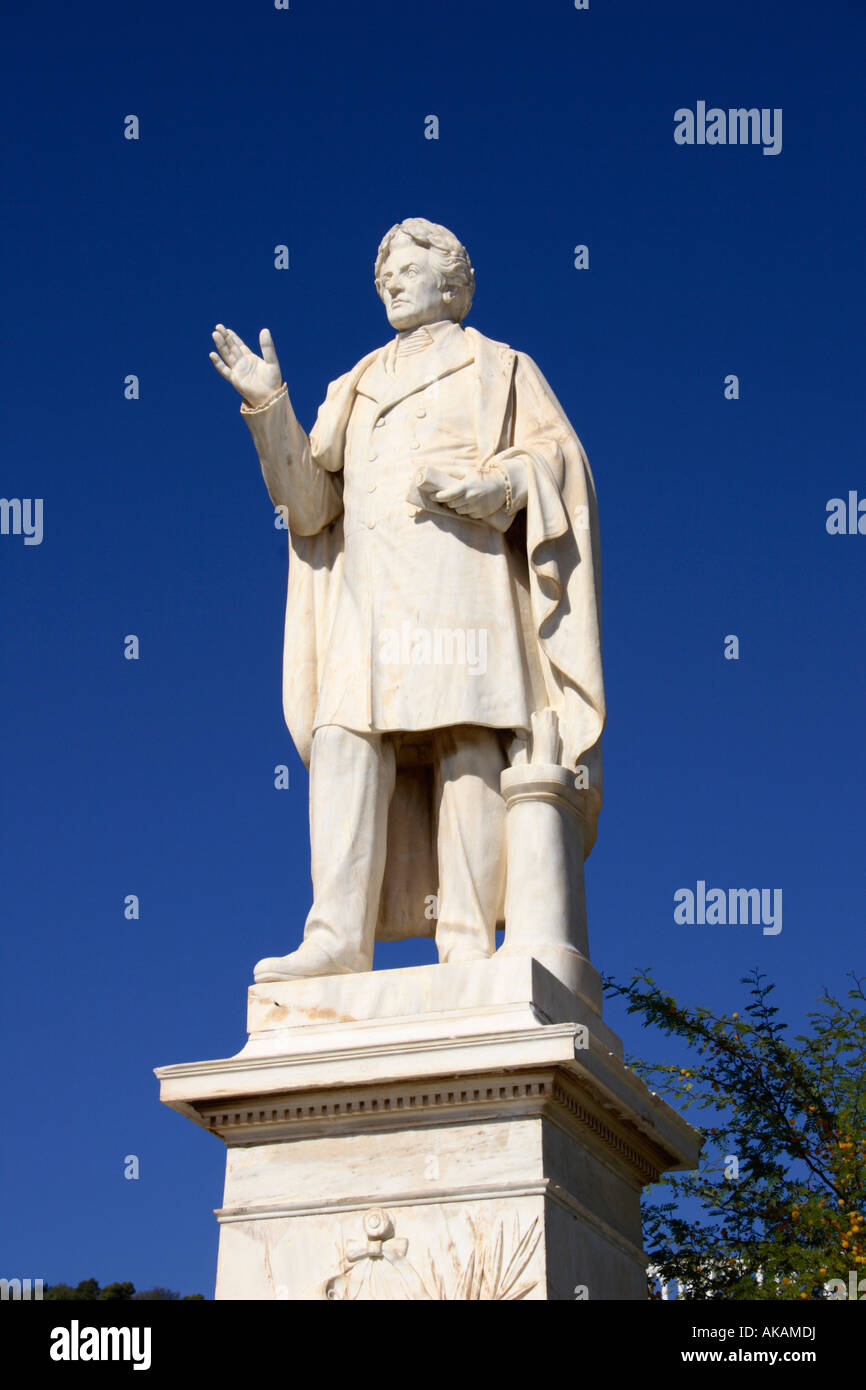 Dionysios Solomos statue in Solomos Square, Zakynthos town, Greece ...