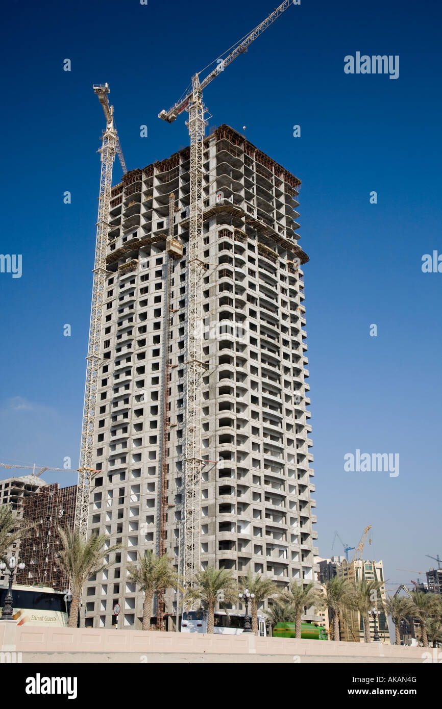 Unfinished skyscraper hi-rise Buildings. High-rise construction ...