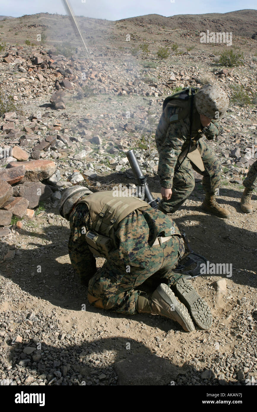 Marines firing mortars Stock Photo - Alamy