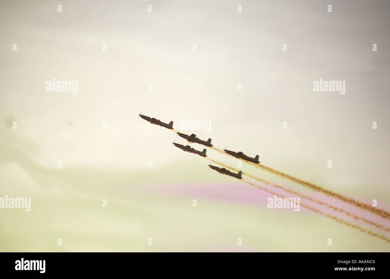 Royal Australian Air force Roulettes in flying formation Stock Photo ...