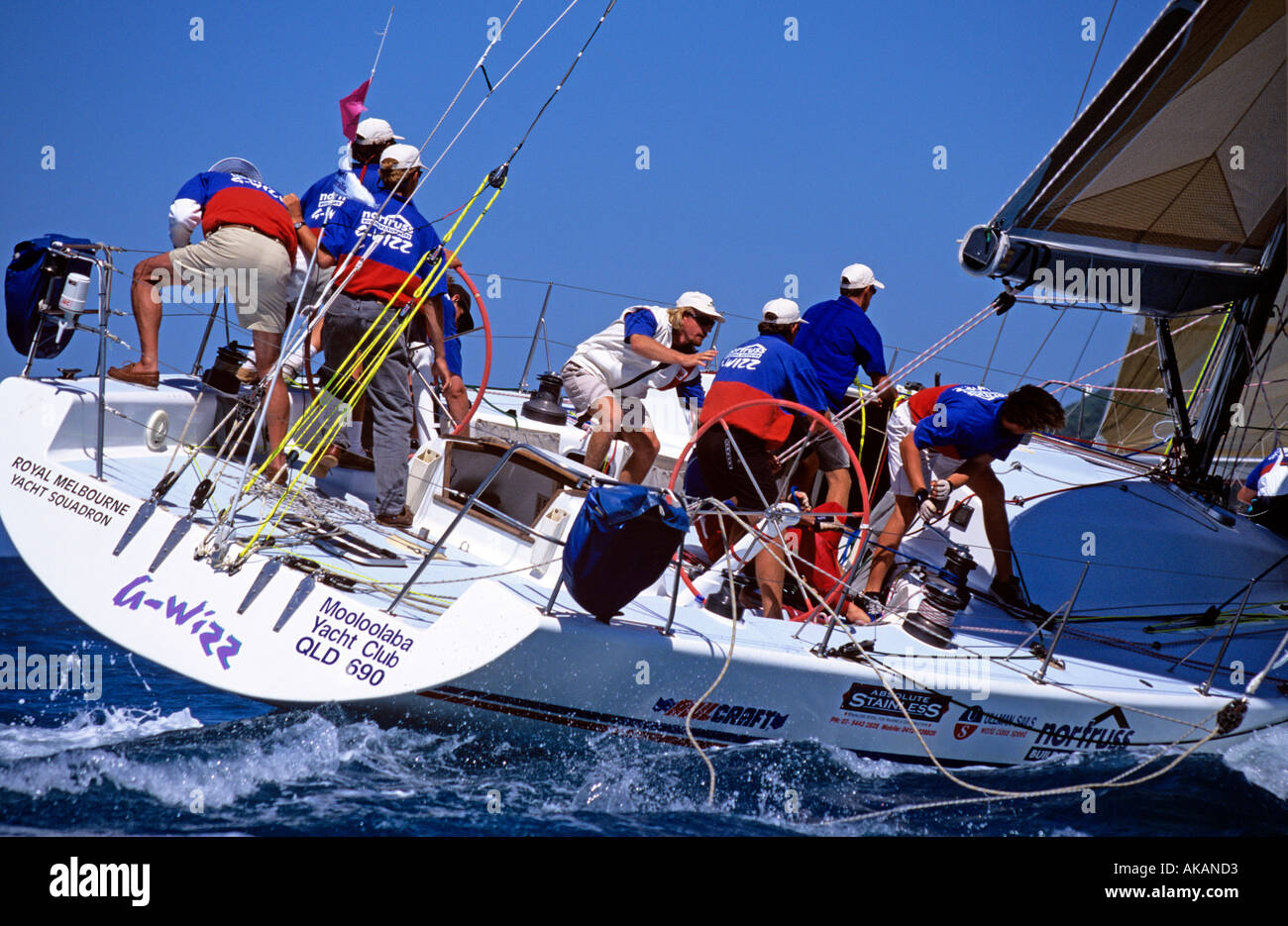 Yacht racing with crew working hard during Hamilton Island Race Week ...