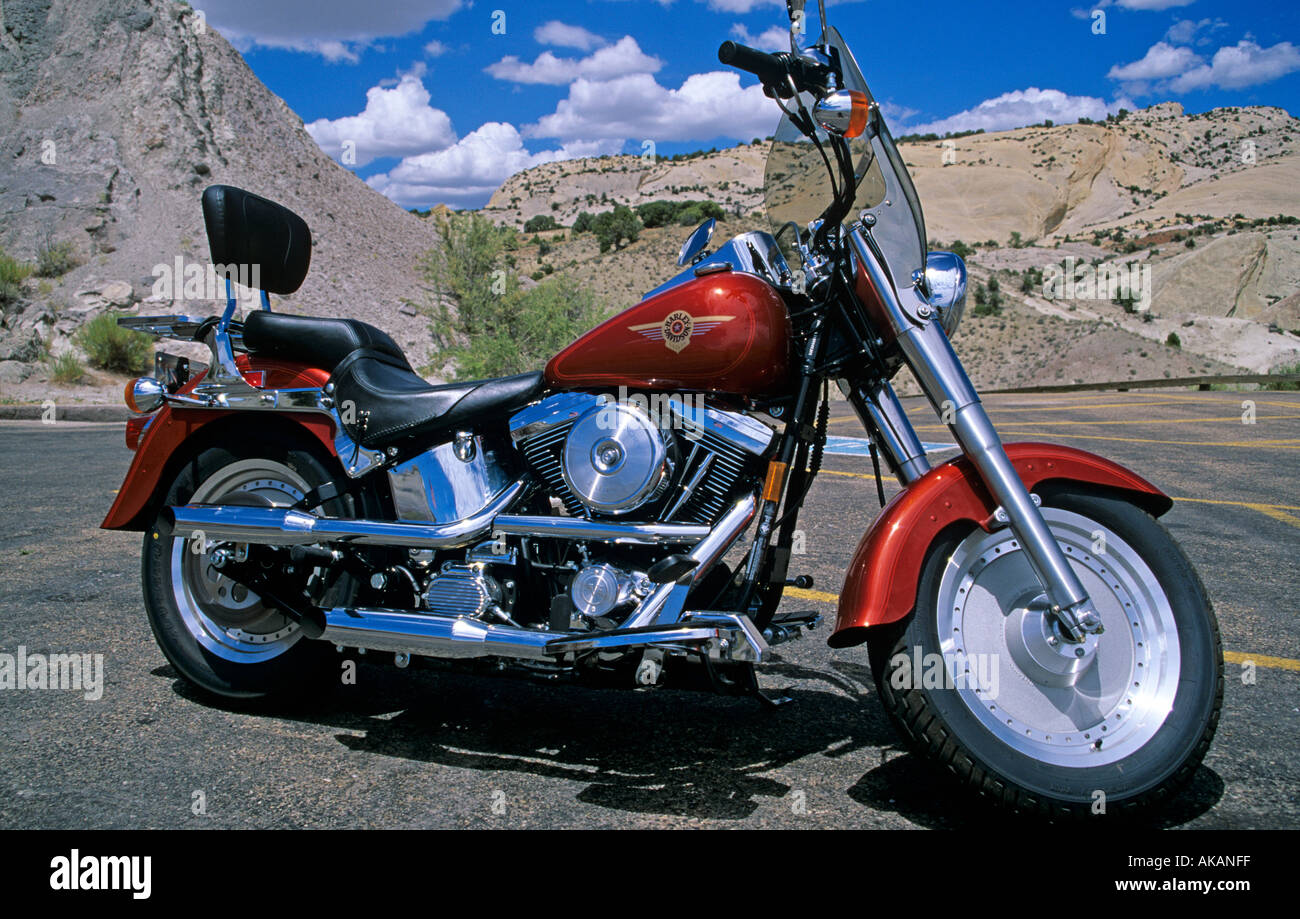 Red Harley Davidson motorbike Stock Photo - Alamy