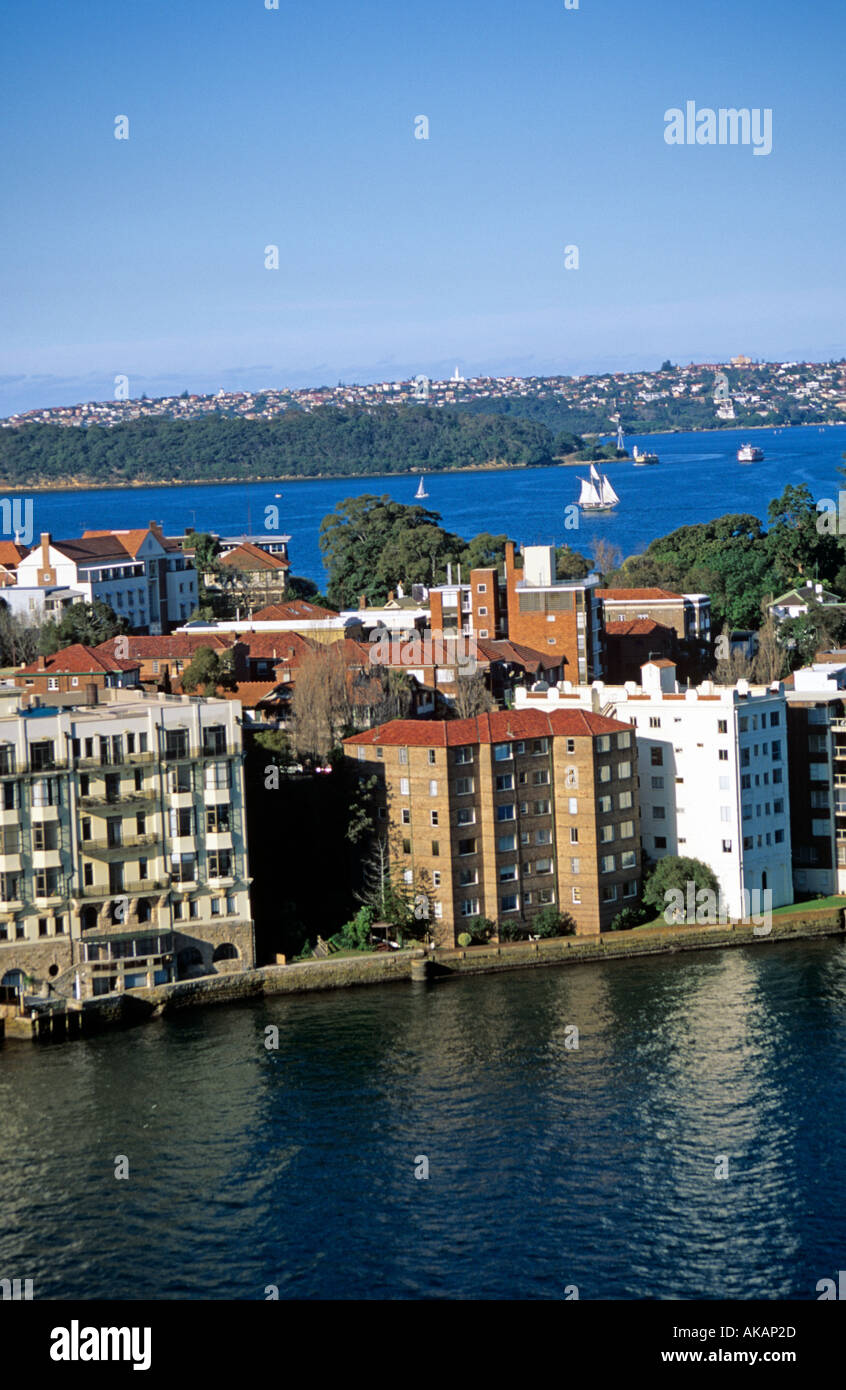 Houses at Kirribilli from Sydney Harbour Bridge Australia Stock Photo ...