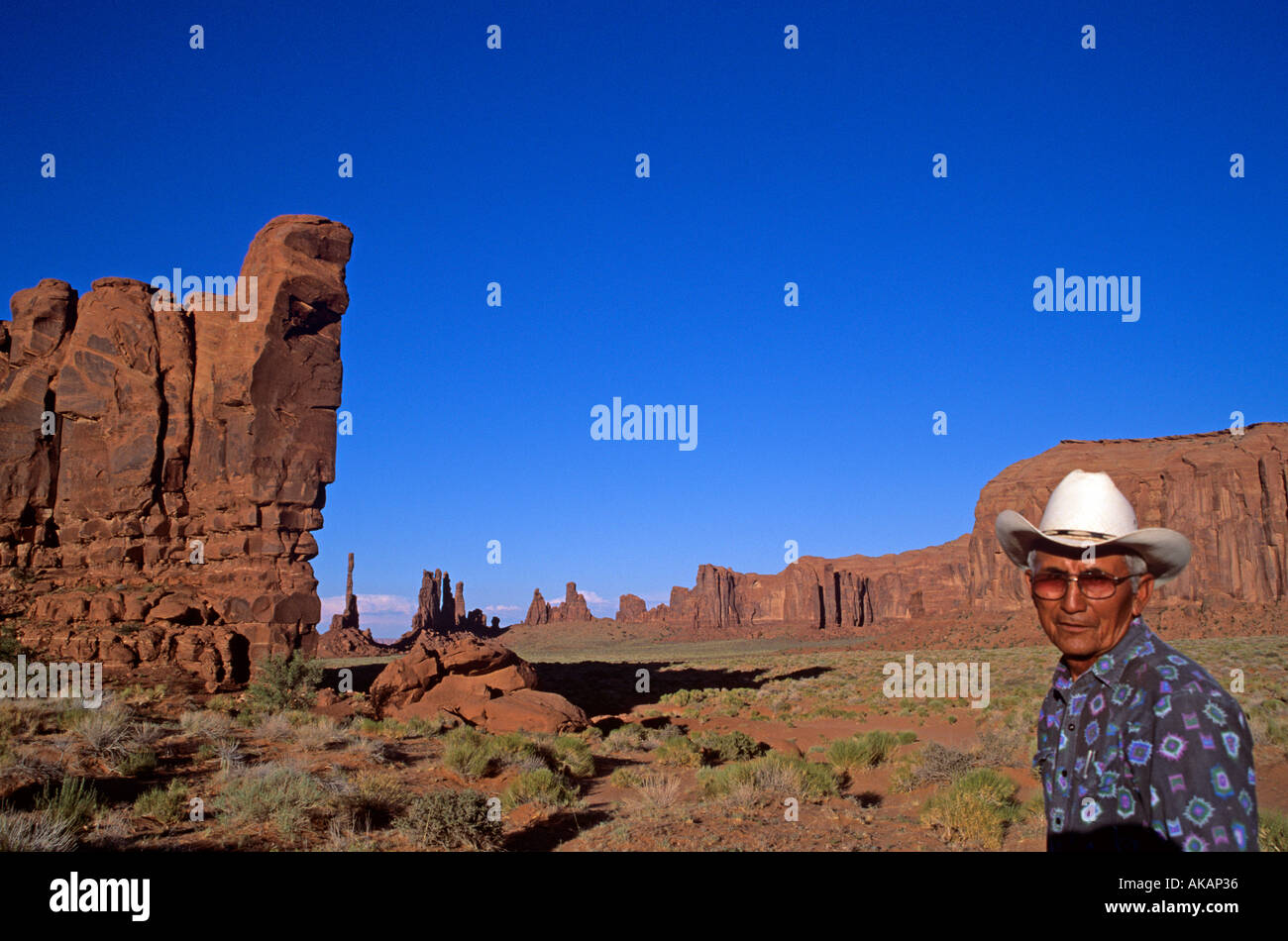Native Nevajo Indian guide in Monument Valley USA Stock Photo - Alamy