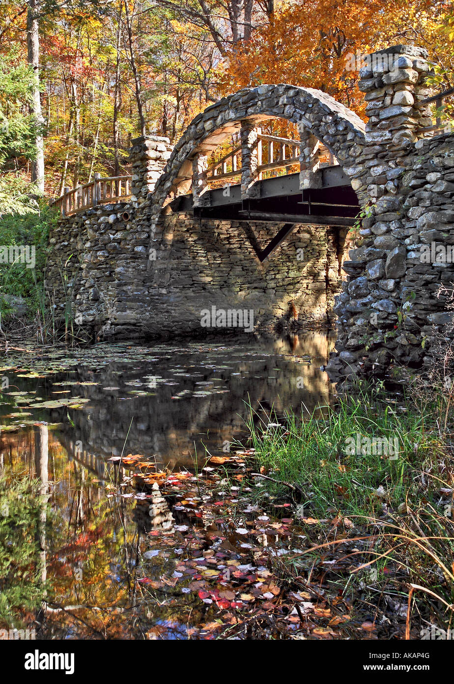 Bridge in grounds of Gillette Castle State Park, CT, USA Stock Photo ...