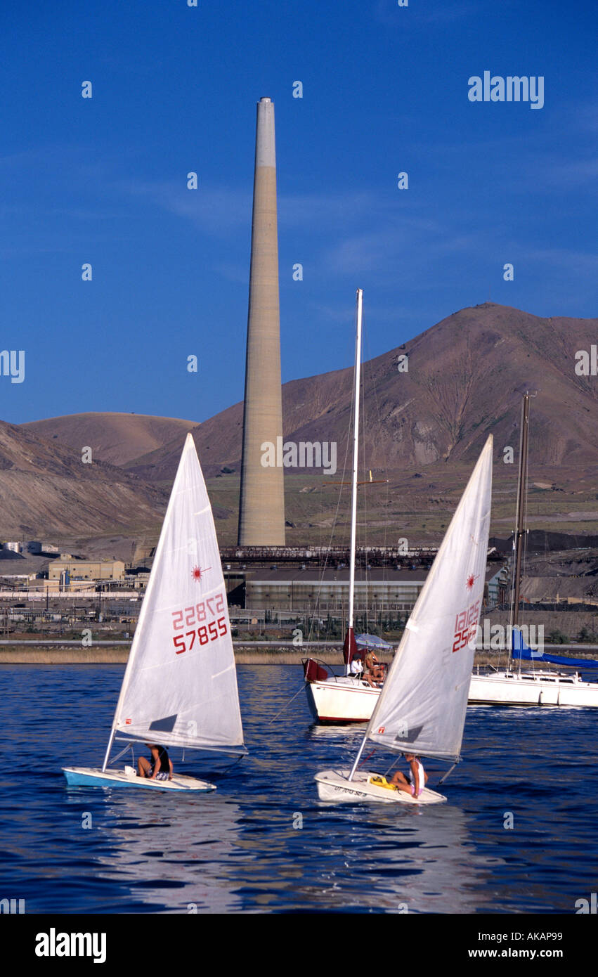 Laser sailing on the great salt lake Salt Lake City Utah USA Stock ...