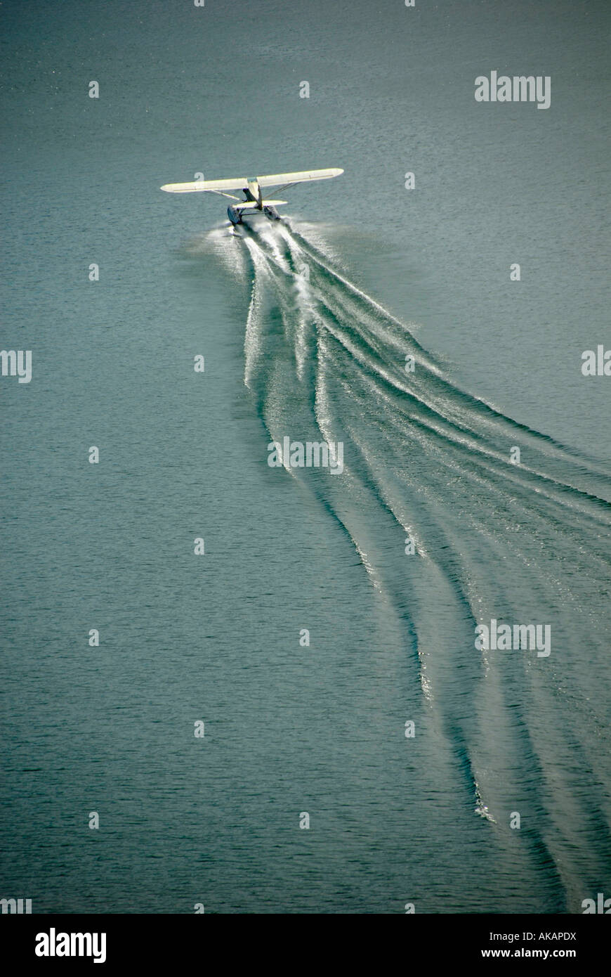 float plane floatplane pontoon plane amphibious on Schwatka Lake ...