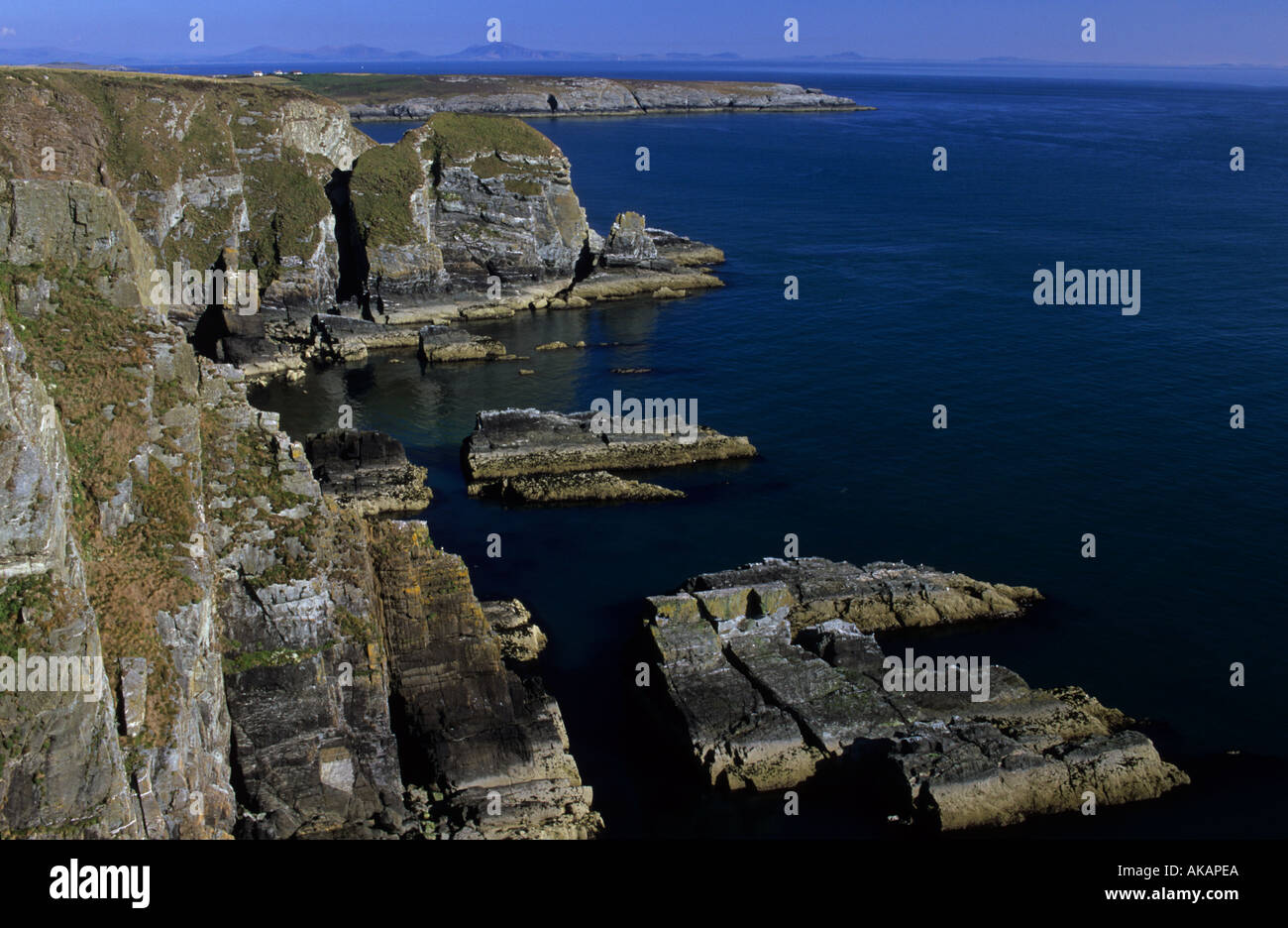 seaSea cliffs, North Stack, Holy Island, Anglesey, Wales, UK Stock ...