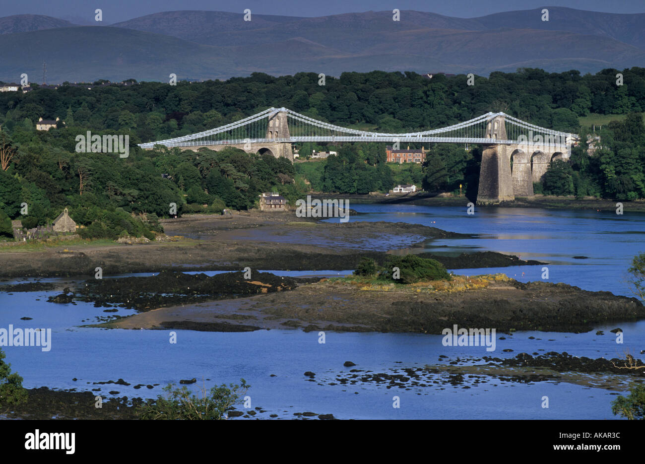 Menai Suspension Bridge, Anglesey, North Wales, UK Stock Photo - Alamy